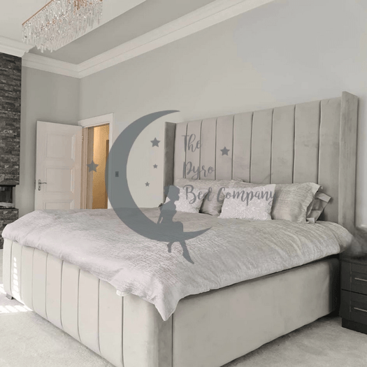 Blake Panel Upholstered Bed Frame High Footboard – The Pyro Bed Company